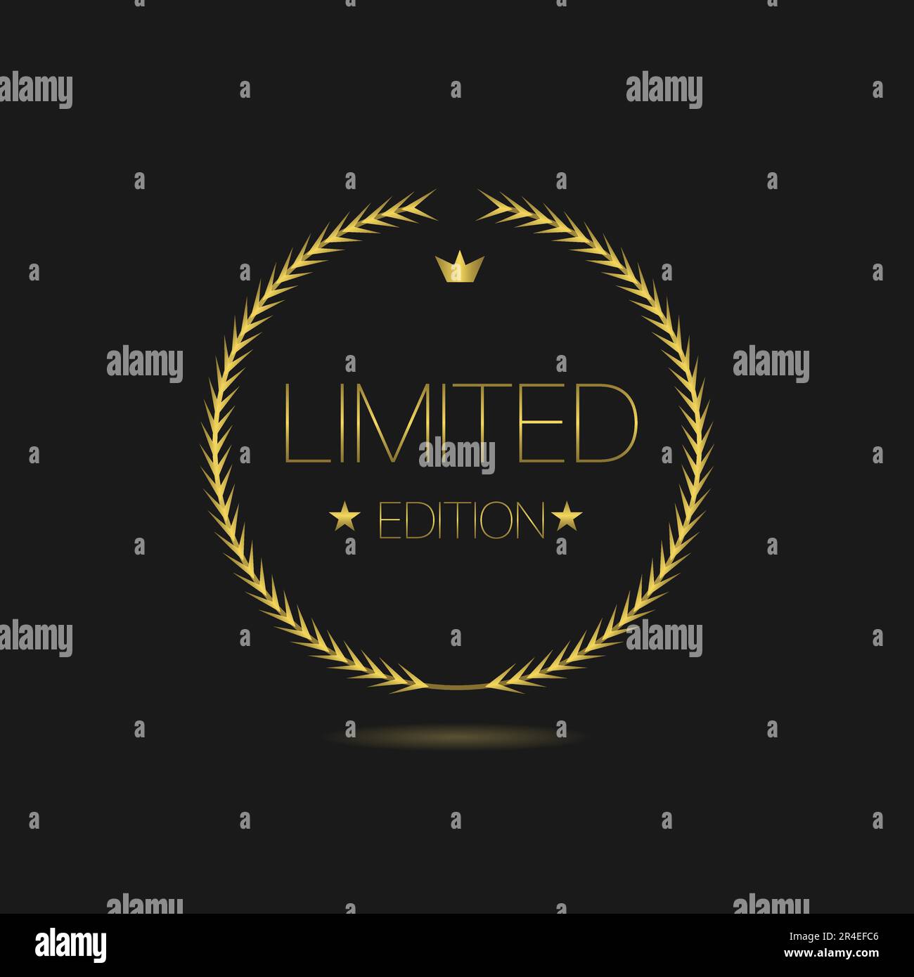 Limited edition golden laurel wreath vector label Stock Vector Image ...
