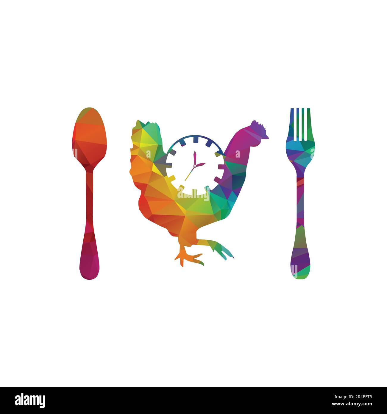 wall watch with chicken design time vector clock illustration Stock ...