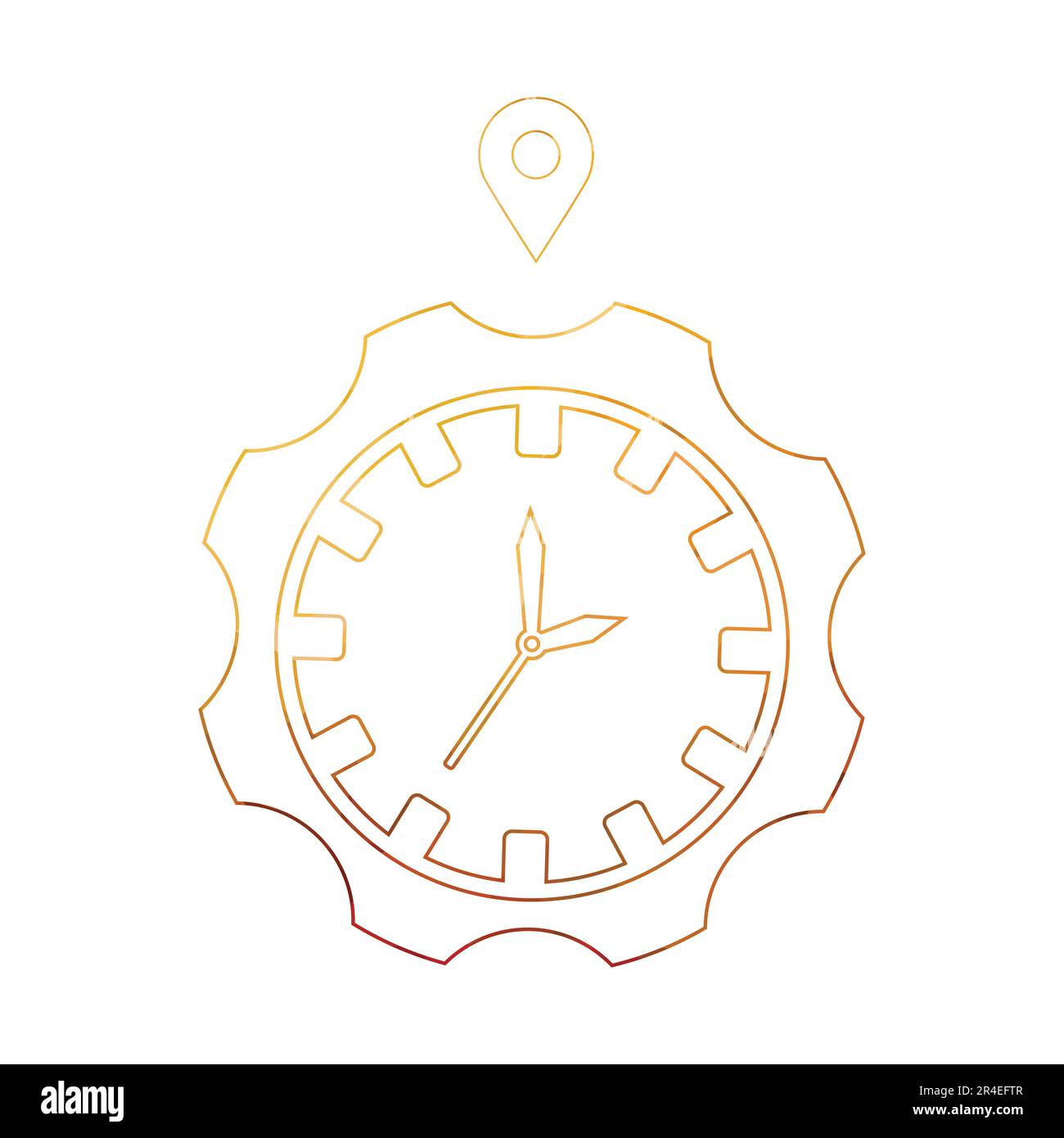 wall watch with location pin unique design time vector clock ...