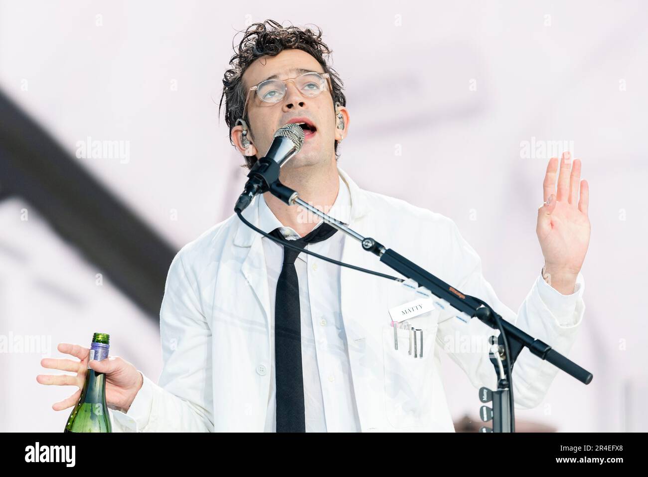 Matthew Healy from The 1975 performing on the main stage during BBC ...