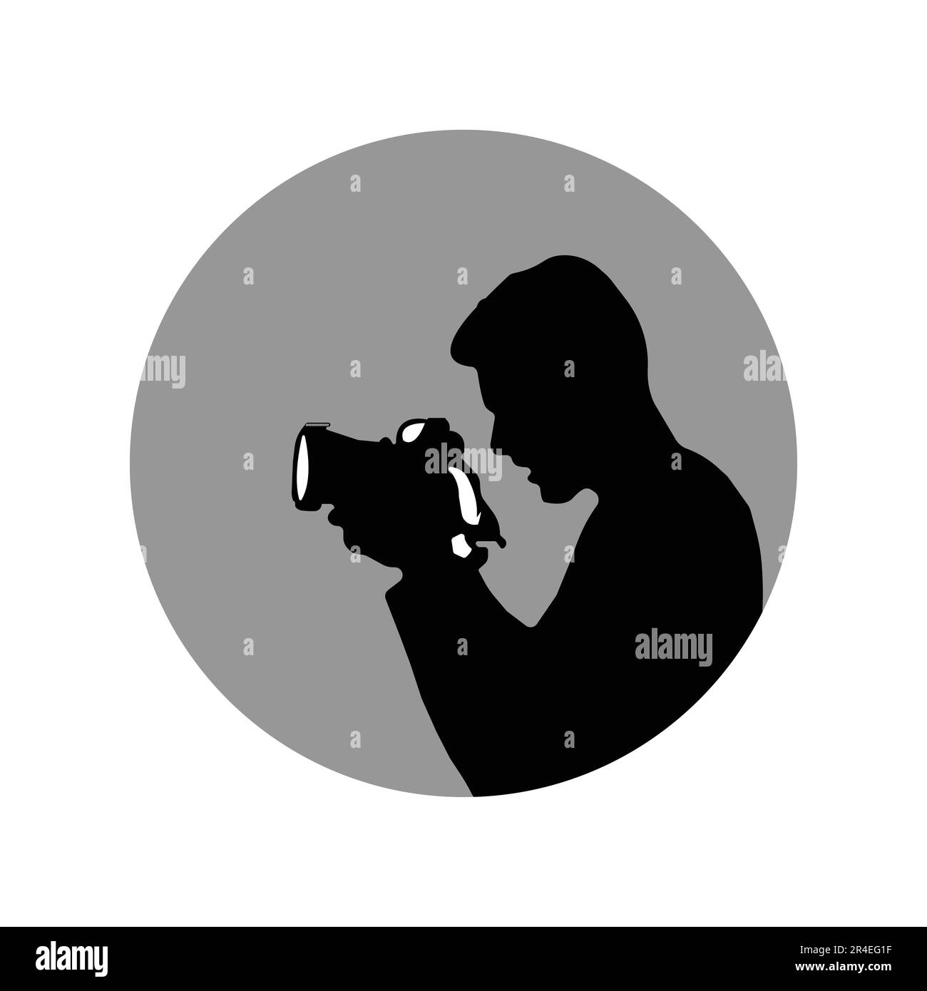 Photographer silhouette with camera. Vector illustration. Flat design ...
