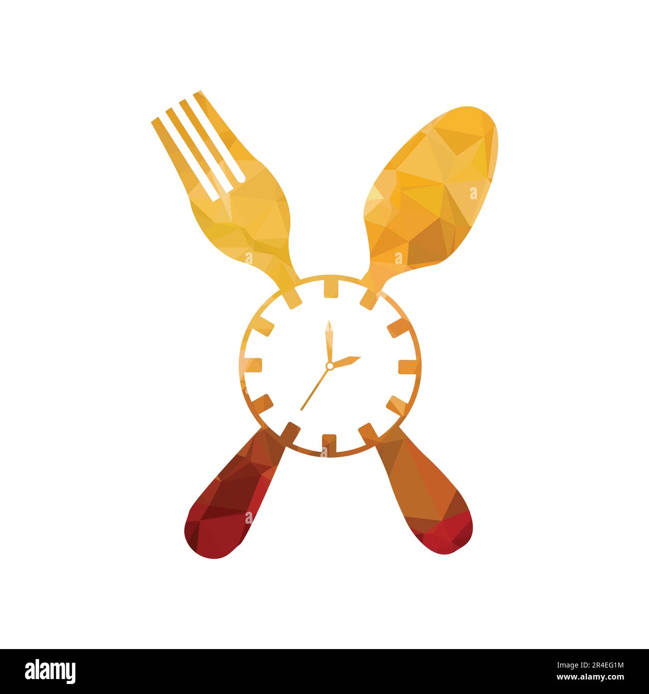 wall watch with lunch time concept design time vector clock ...