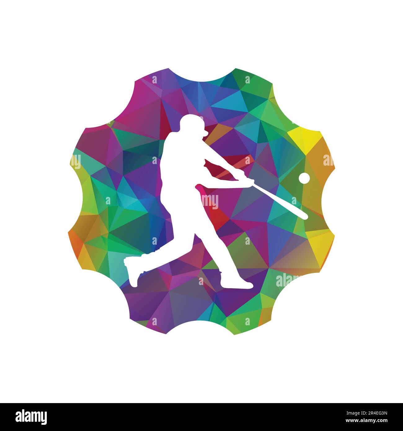 Baseball player vector logo design gear icon. Baseball player vector ...