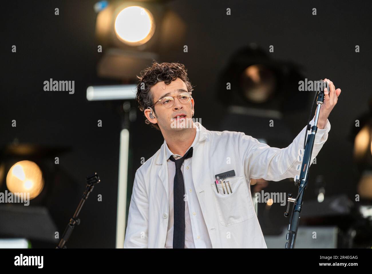 Matthew Healy from The 1975 performing on the main stage during BBC ...