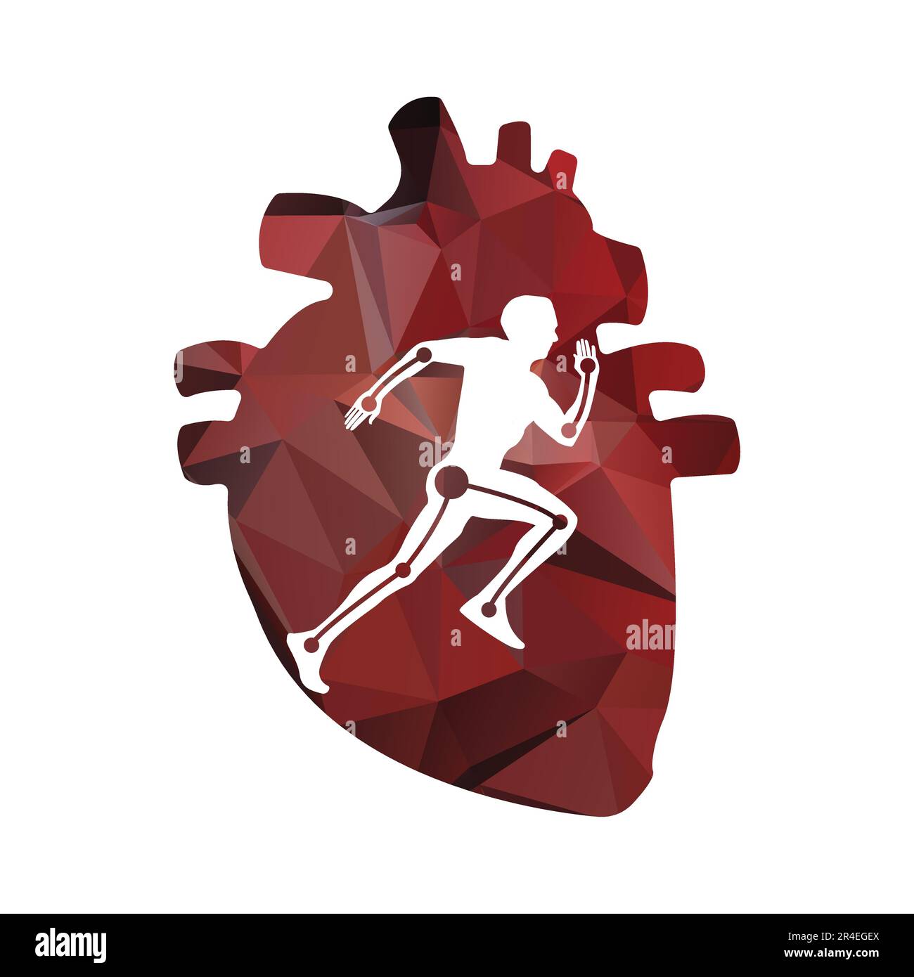 Running man vector logo design template. Heart vector logo design Stock ...