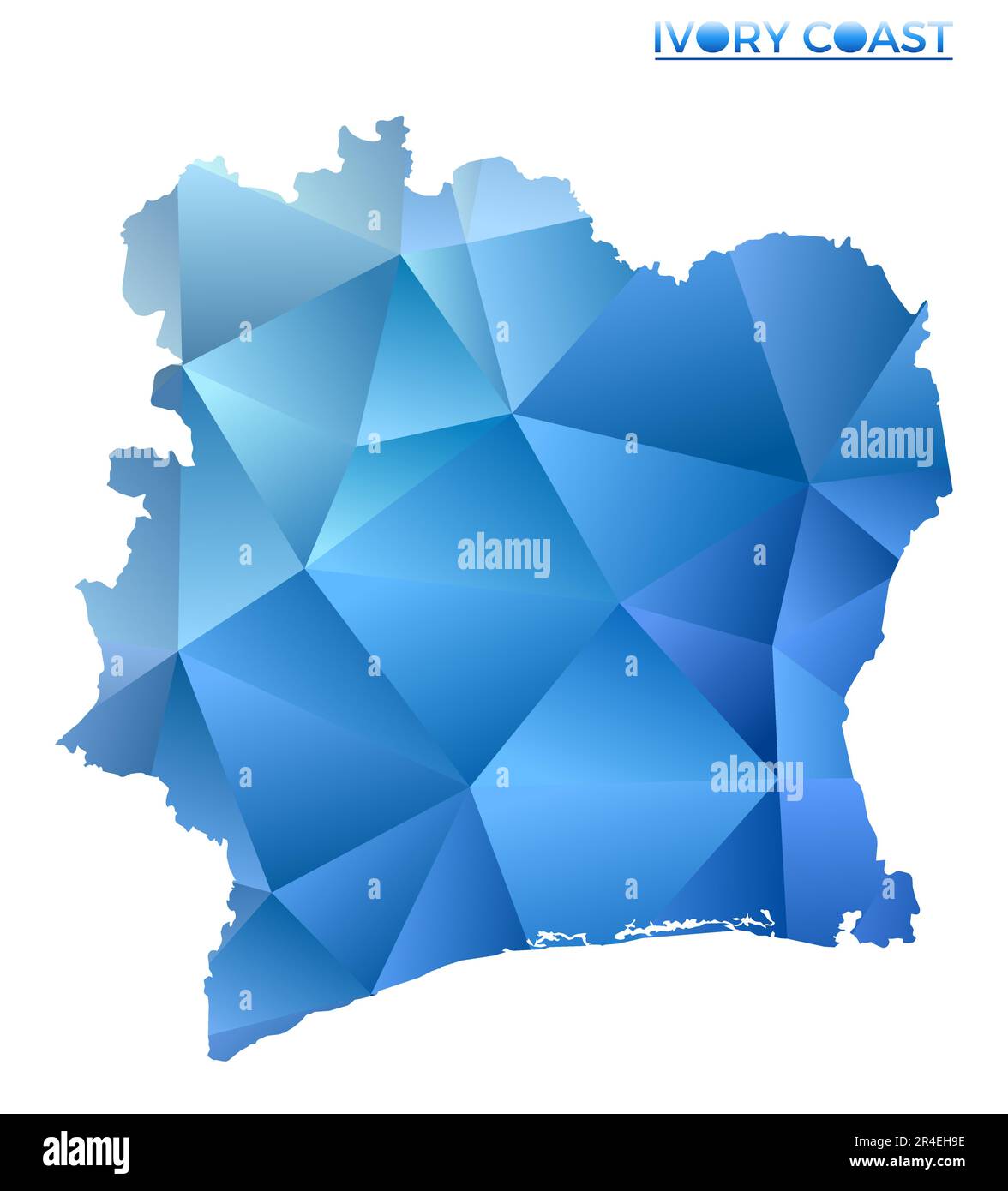 Vector polygonal Ivory Coast map. Vibrant geometric country in low poly style. Neat illustration ...