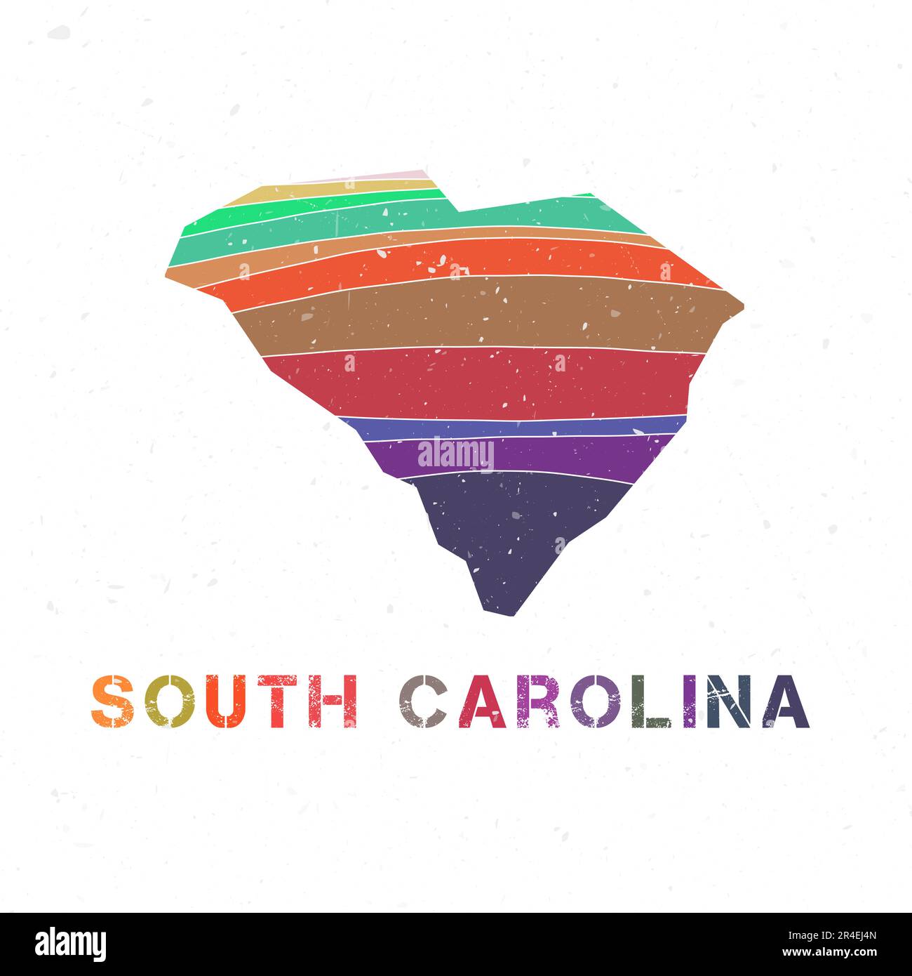 South Carolina map design. Shape of the US state with beautiful ...