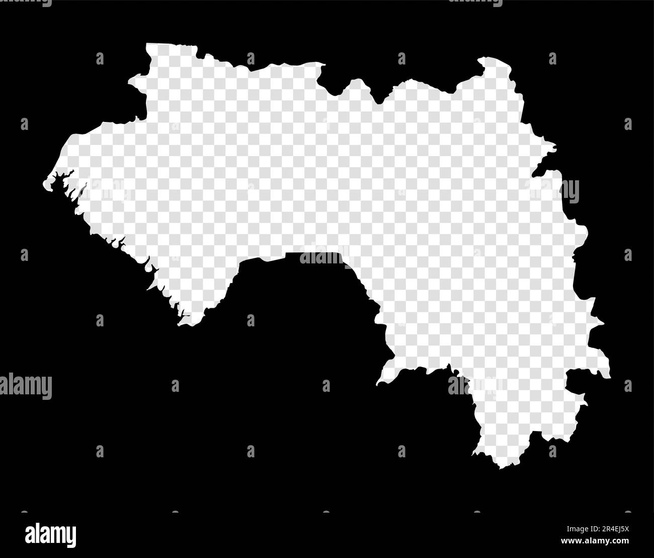 Stencil map of Guinea. Simple and minimal transparent map of Guinea ...