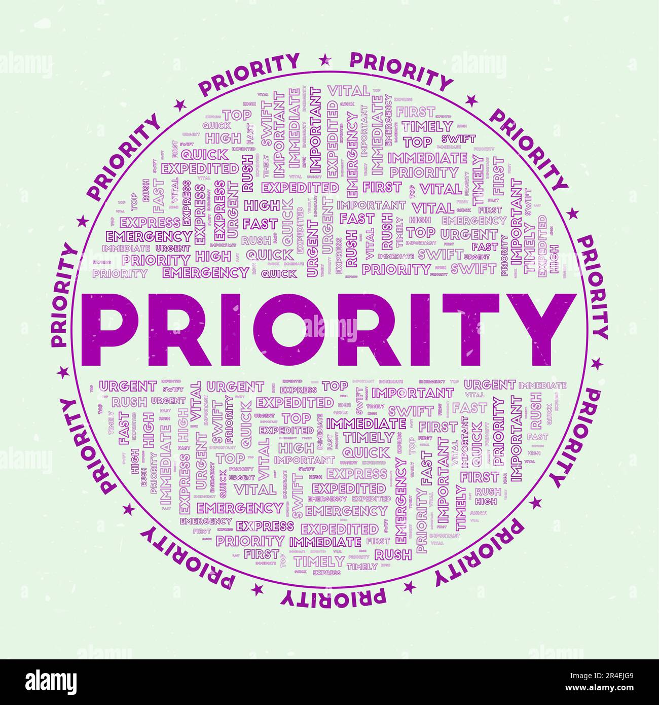 Priority - round badge. Text priority with keywords word clouds and ...
