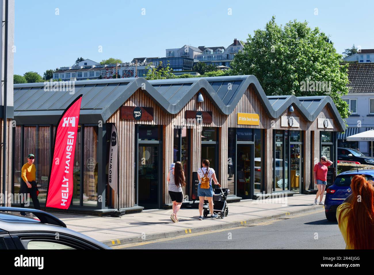 A row of modern small shop units erected in the town centre of ...