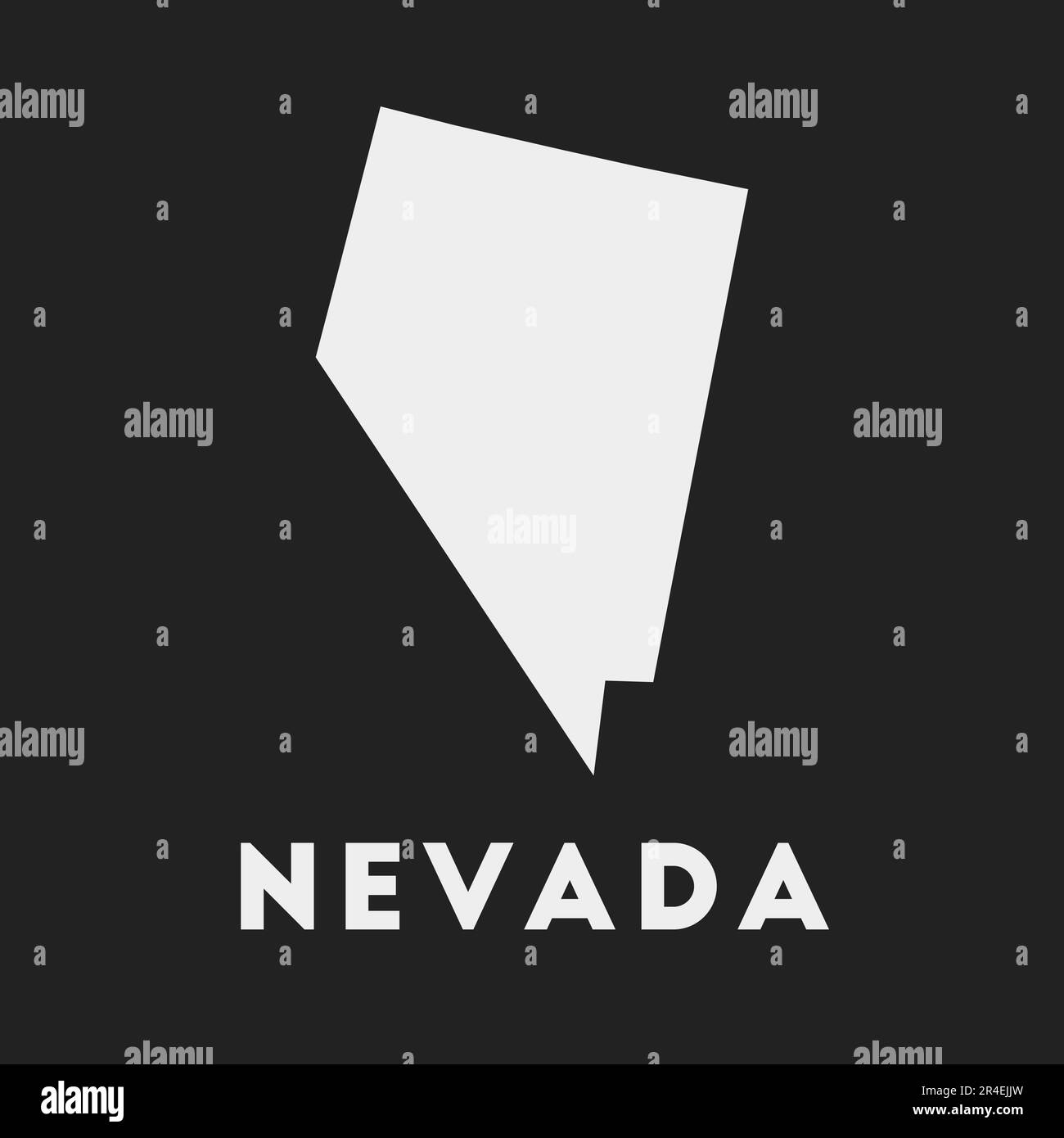 Nevada icon. US state map on dark background. Stylish Nevada map with ...
