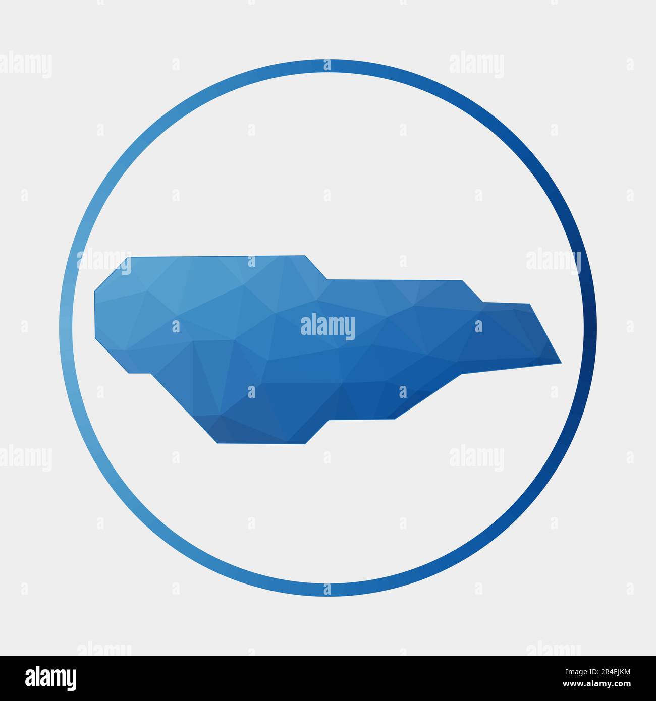 Buck Island Reef icon. Polygonal map in gradient ring. Round low poly ...