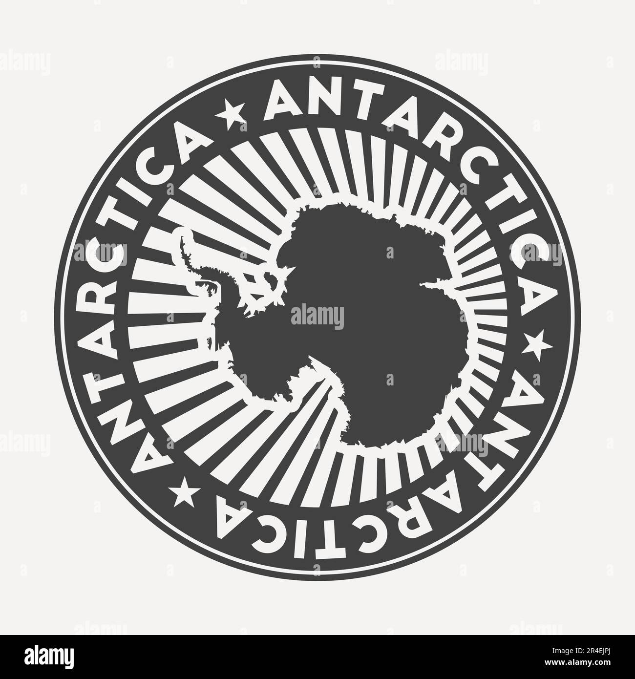 Antarctica round logo. Vintage travel badge with the circular name and ...