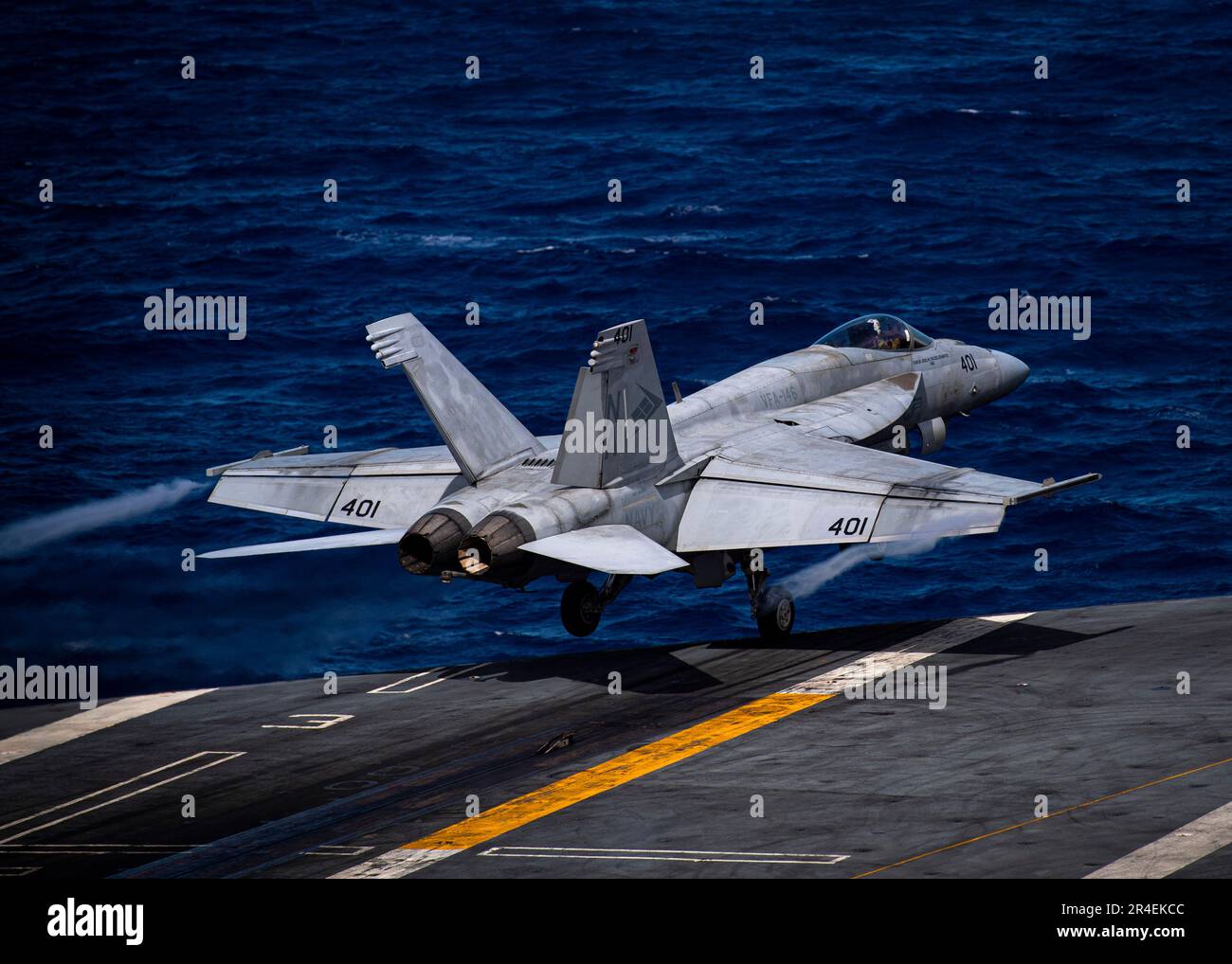 230527-N-MH015-2051 PACIFIC OCEAN (May 27, 2023) An F/A-18E Super Hornet from the “Blue Diamonds ...