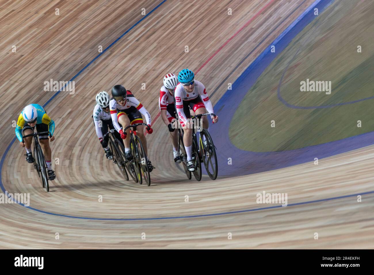 Moscow, Russia. 27th of May, 2023. Track cyclists take part in the 2023 Grand Prix of Moscow ...