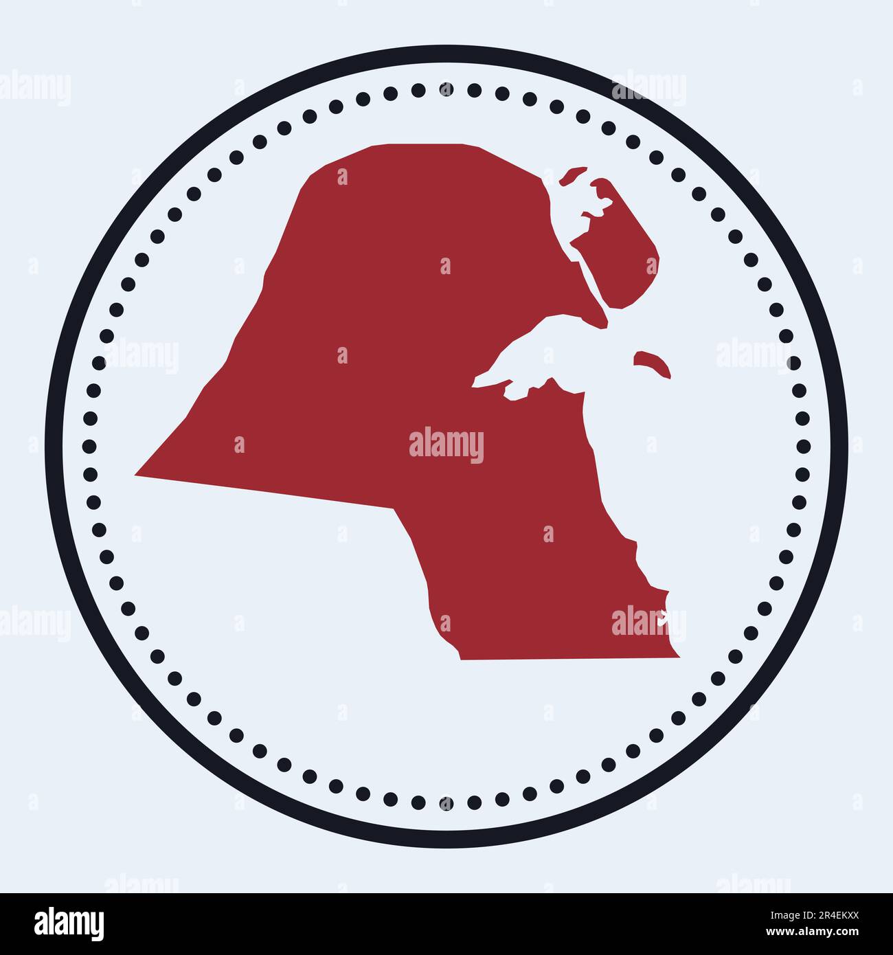 Kuwait round stamp. Round logo with country map and title. Stylish ...