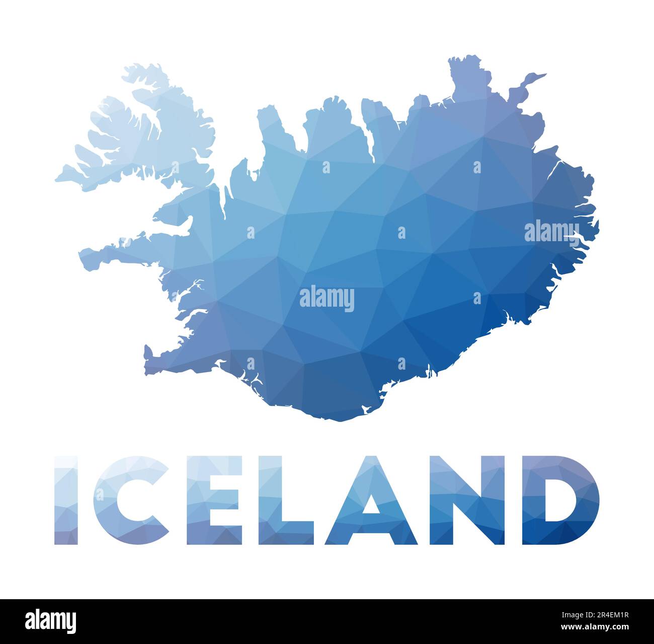 Low poly map of Iceland. Geometric illustration of the country. Iceland ...
