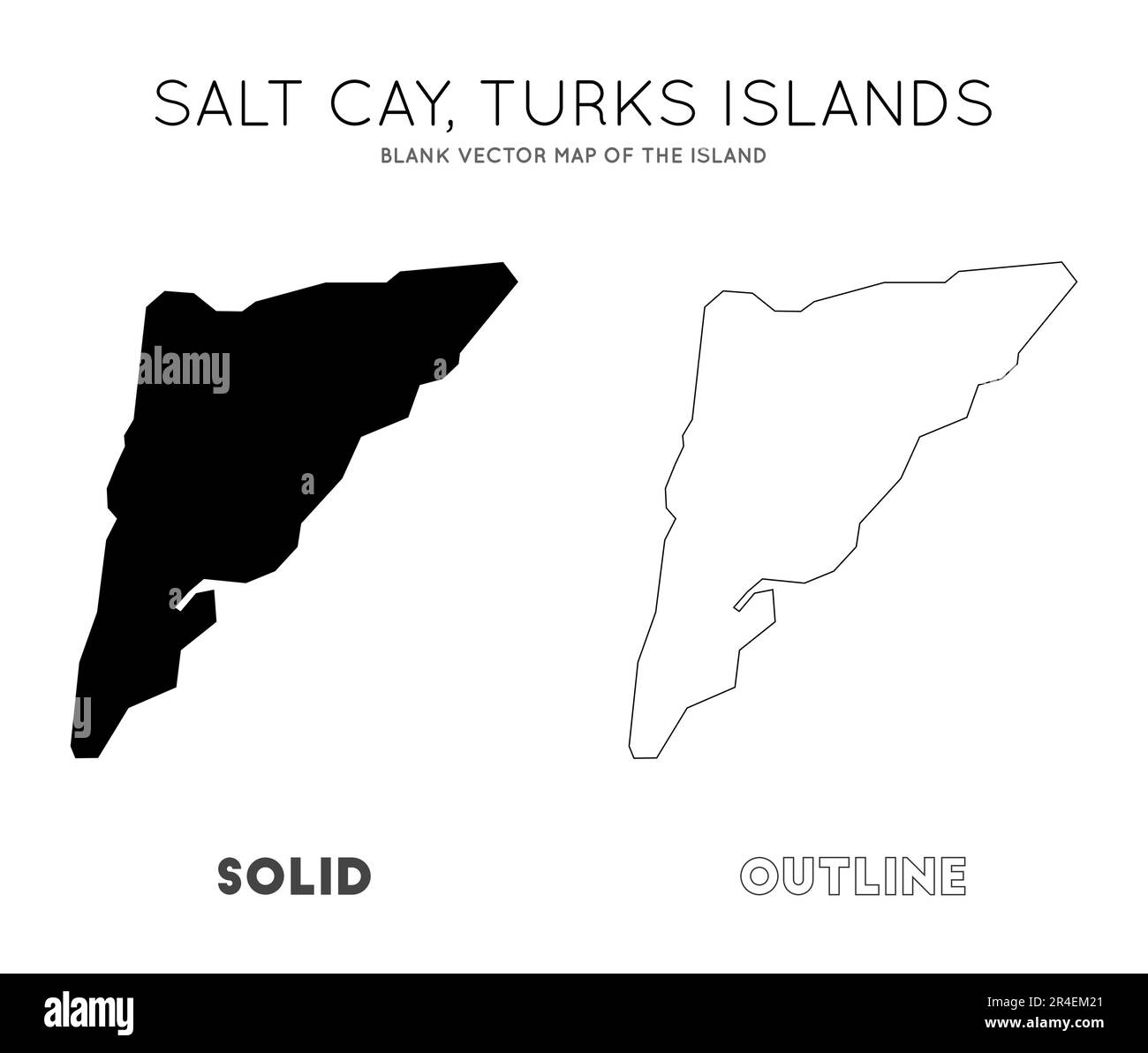 Salt Cay, Turks Islands map. Blank vector map of the Island. Borders of ...