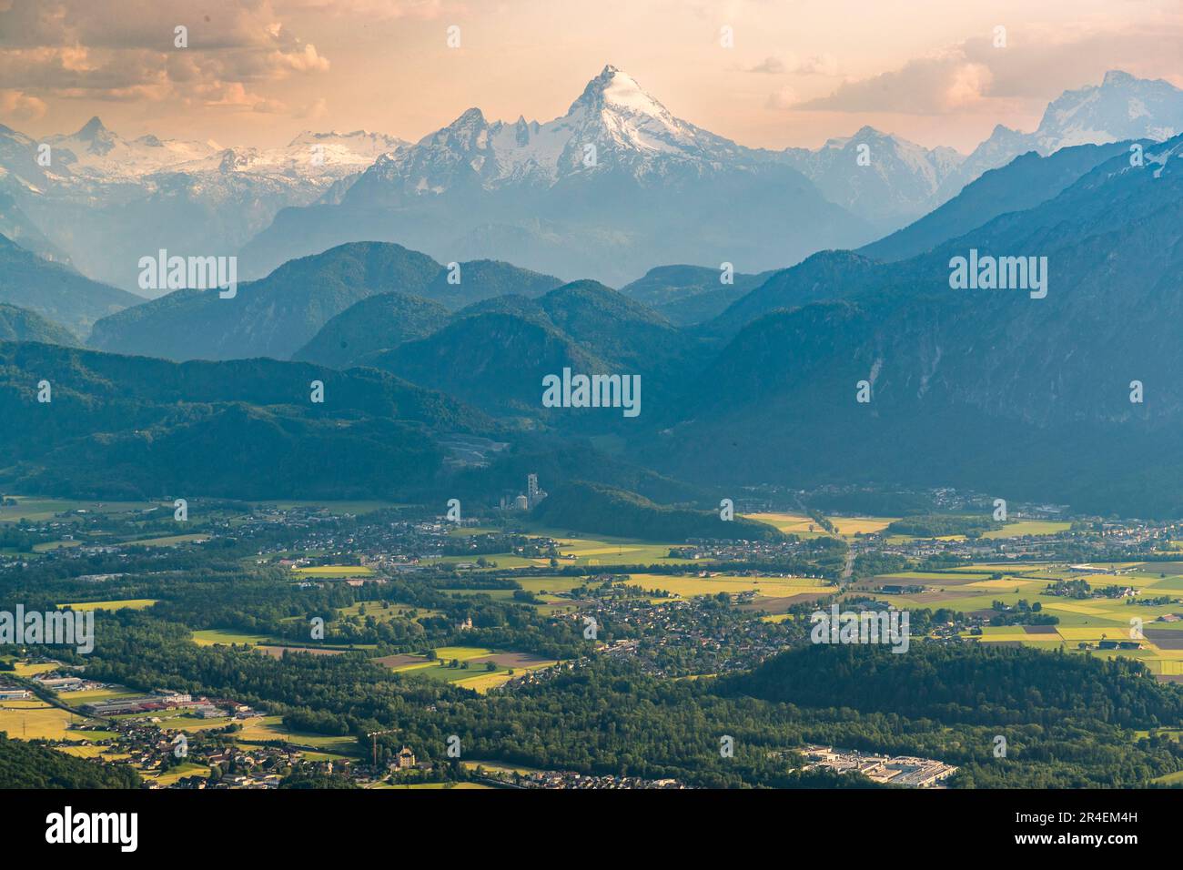 The Watzmann shortly before sunset near Salzburg, Austria Stock Photo ...
