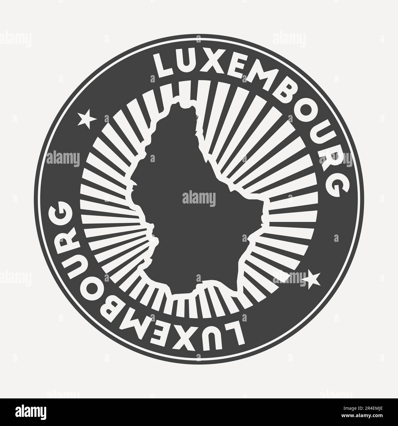 Luxembourg round logo. Vintage travel badge with the circular name and ...