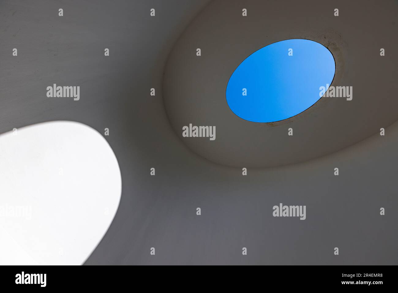 Salzburg, Austria. The artwork "Blue Pearl - Skyspace" by James Turrell ...