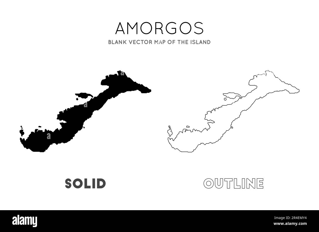 Amorgos map. Blank vector map of the Island. Borders of Amorgos for ...