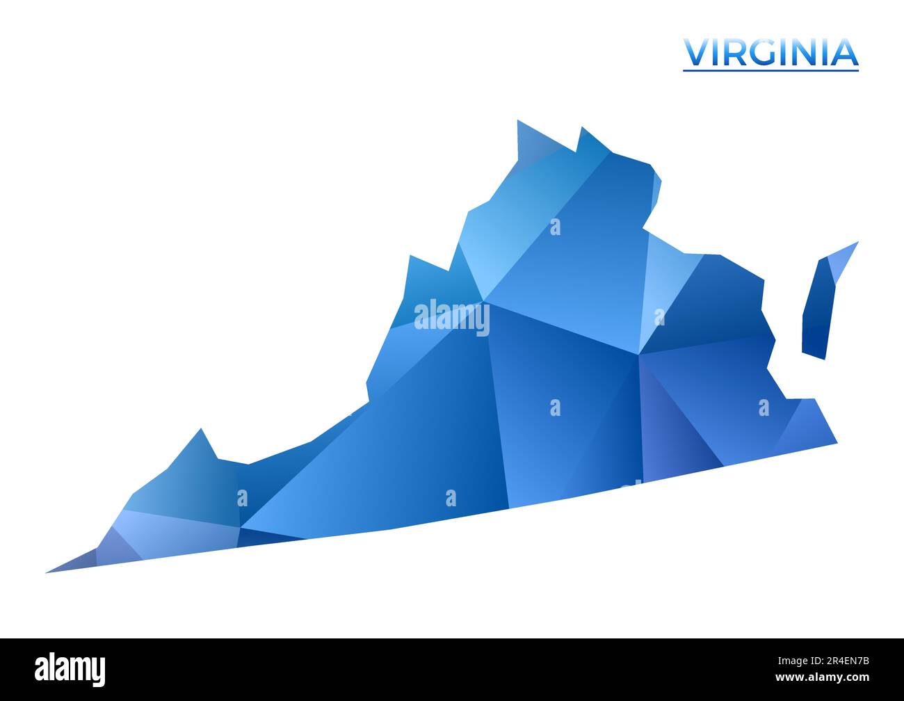 Vector polygonal Virginia map. Vibrant geometric US state in low poly ...