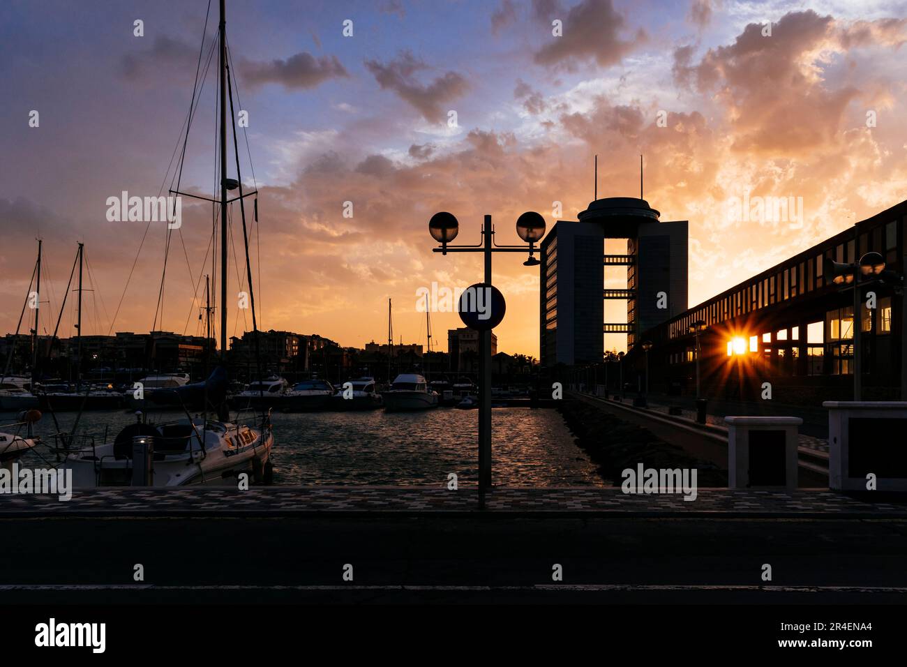 The towers of the V centenary and Melilla mineral loading dock at ...