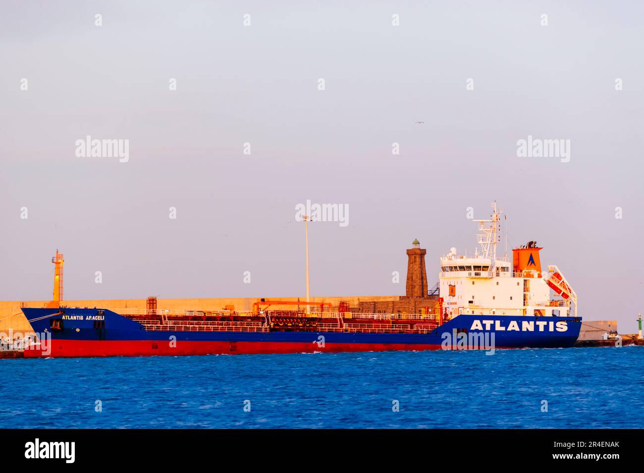 Atlantis Araceli ship docked in the port of Melilla, is a Oil/Chemical ...