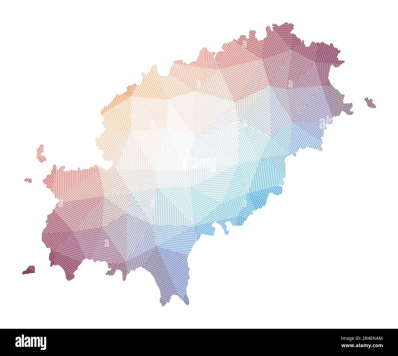 Map of Ibiza. Low poly illustration of the island. Geometric design ...