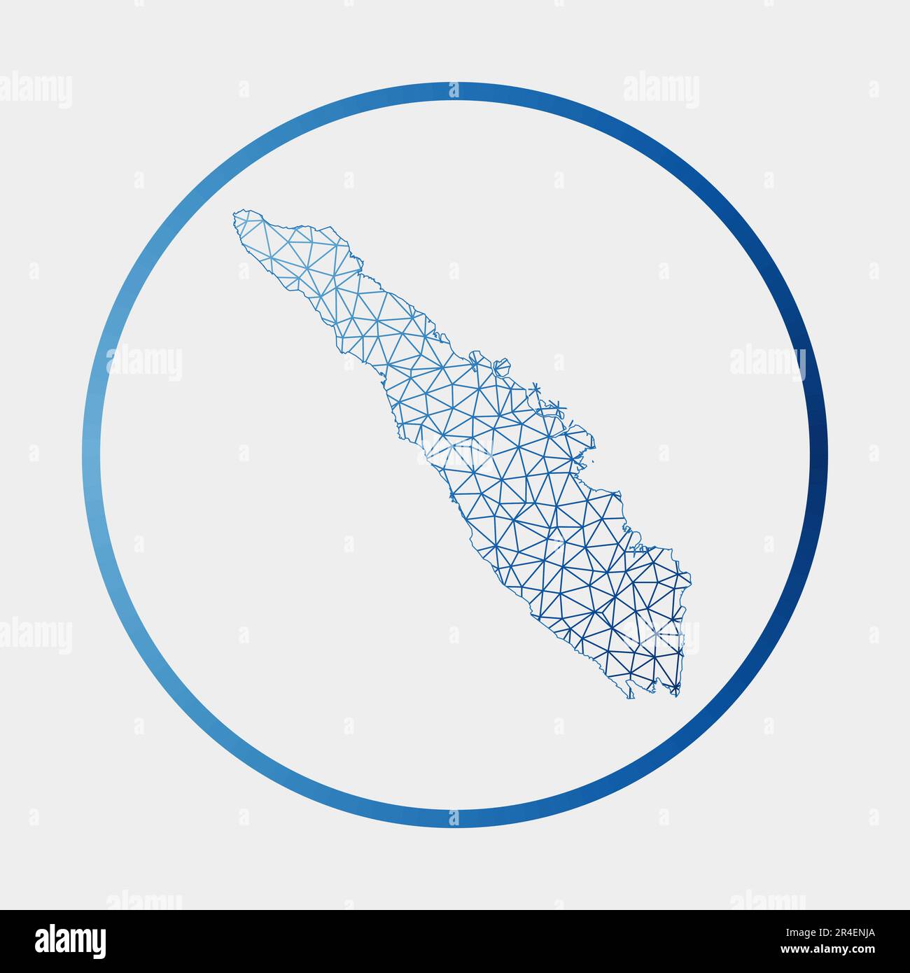 Sumatra icon. Network map of the island. Round Sumatra sign with ...