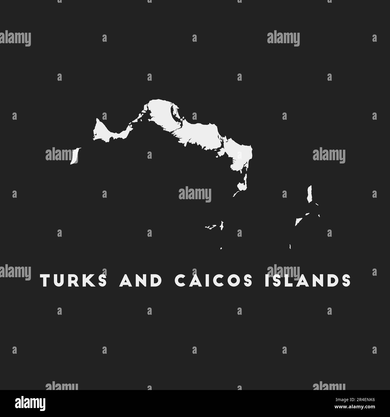 Turks And Caicos Islands Icon Island Map On Dark Background Stylish Turks And Caicos Islands