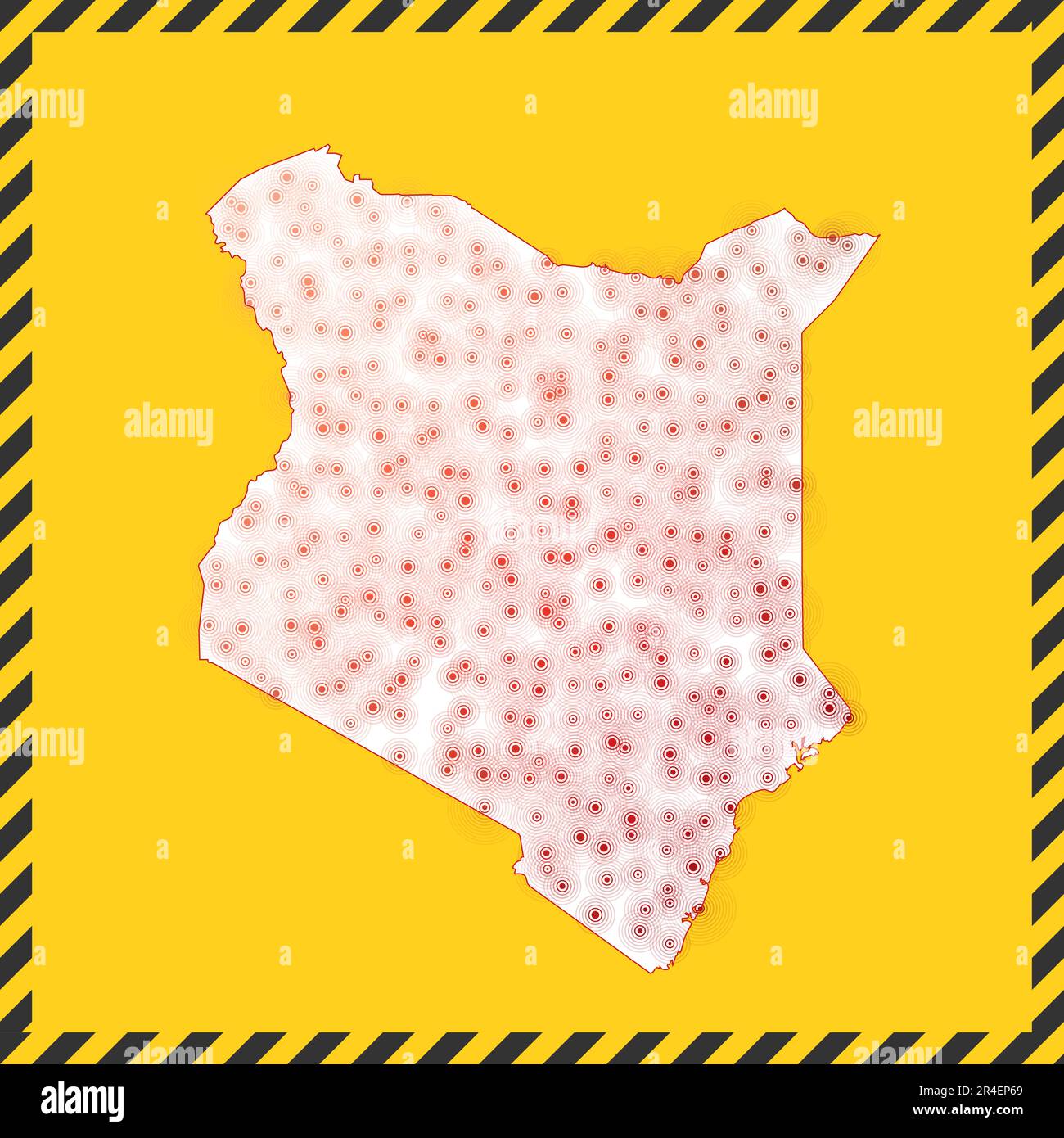 Kenya closed - virus danger sign. Lockdown country icon. Black striped ...