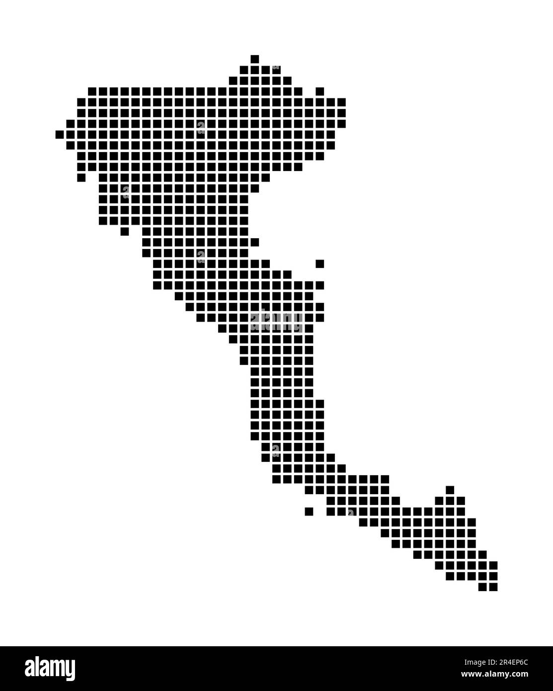 Corfu map. Map of Corfu in dotted style. Borders of the island filled ...