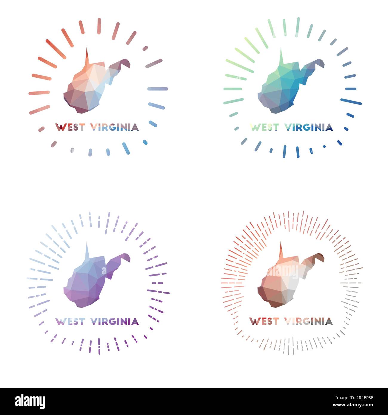 Virginia state outline set map hi-res stock photography and images - Alamy