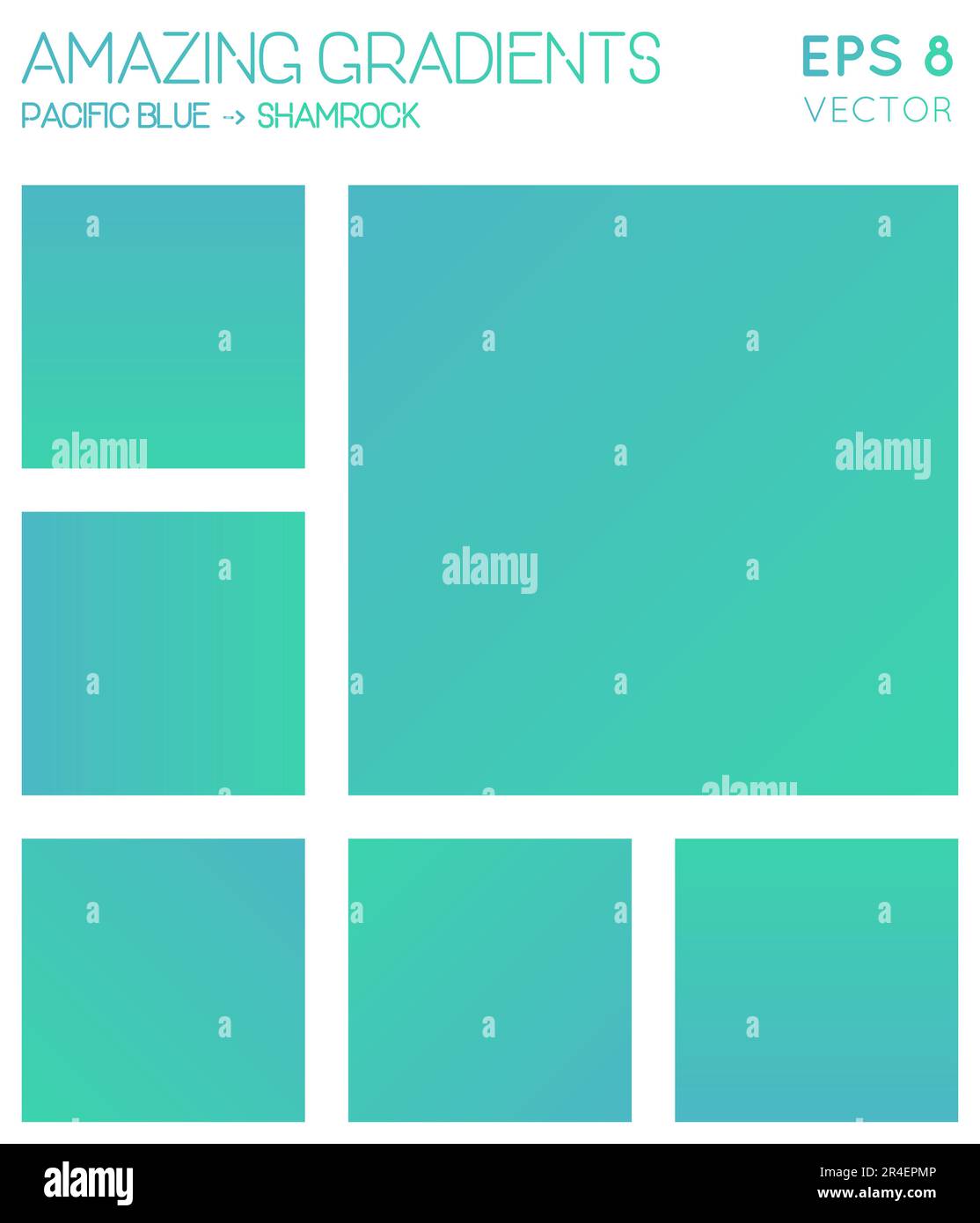 Colorful gradients in pacific blue, shamrock color tones. Actual ...