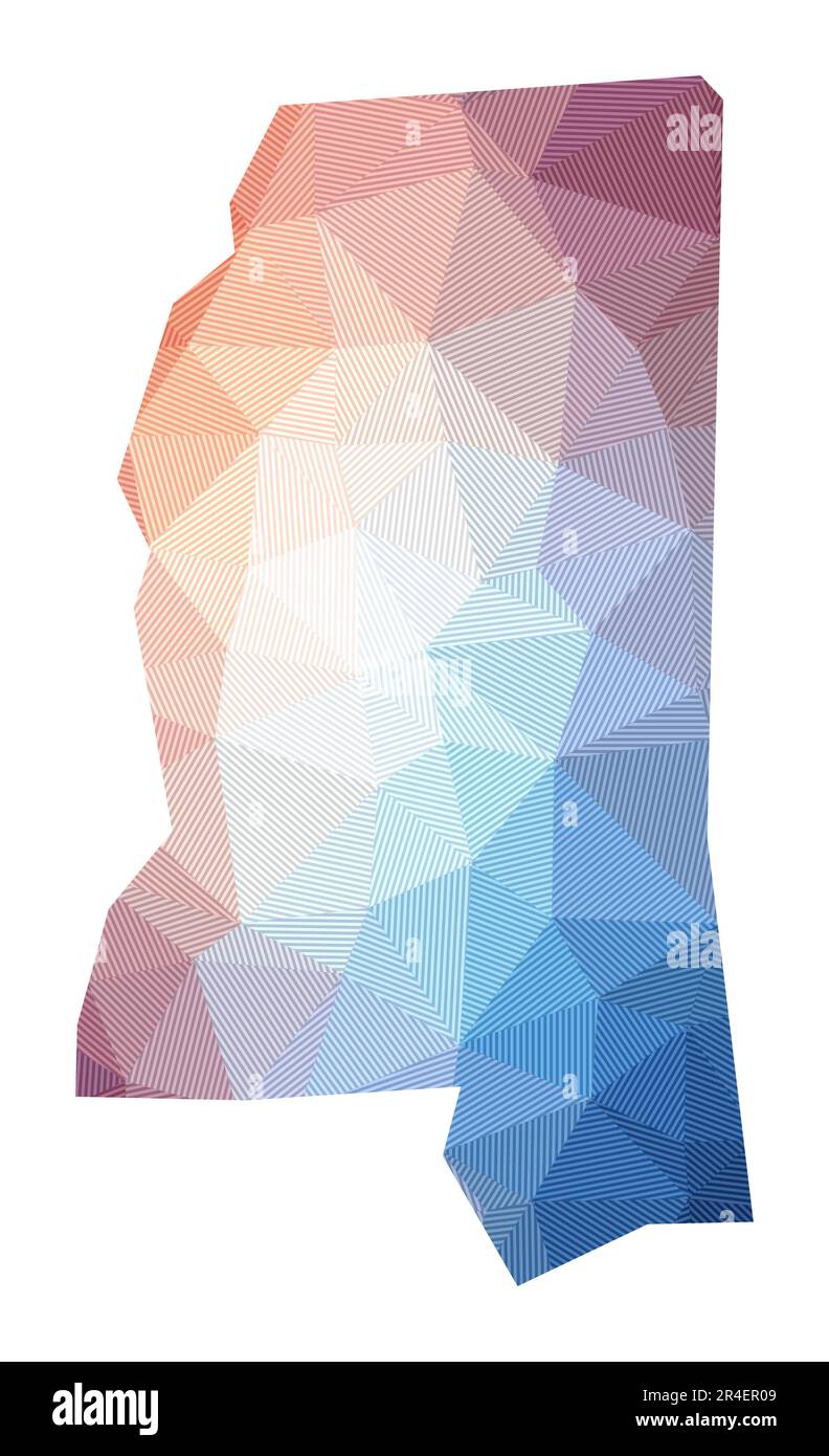 Map of Mississippi. Low poly illustration of the US state. Geometric ...