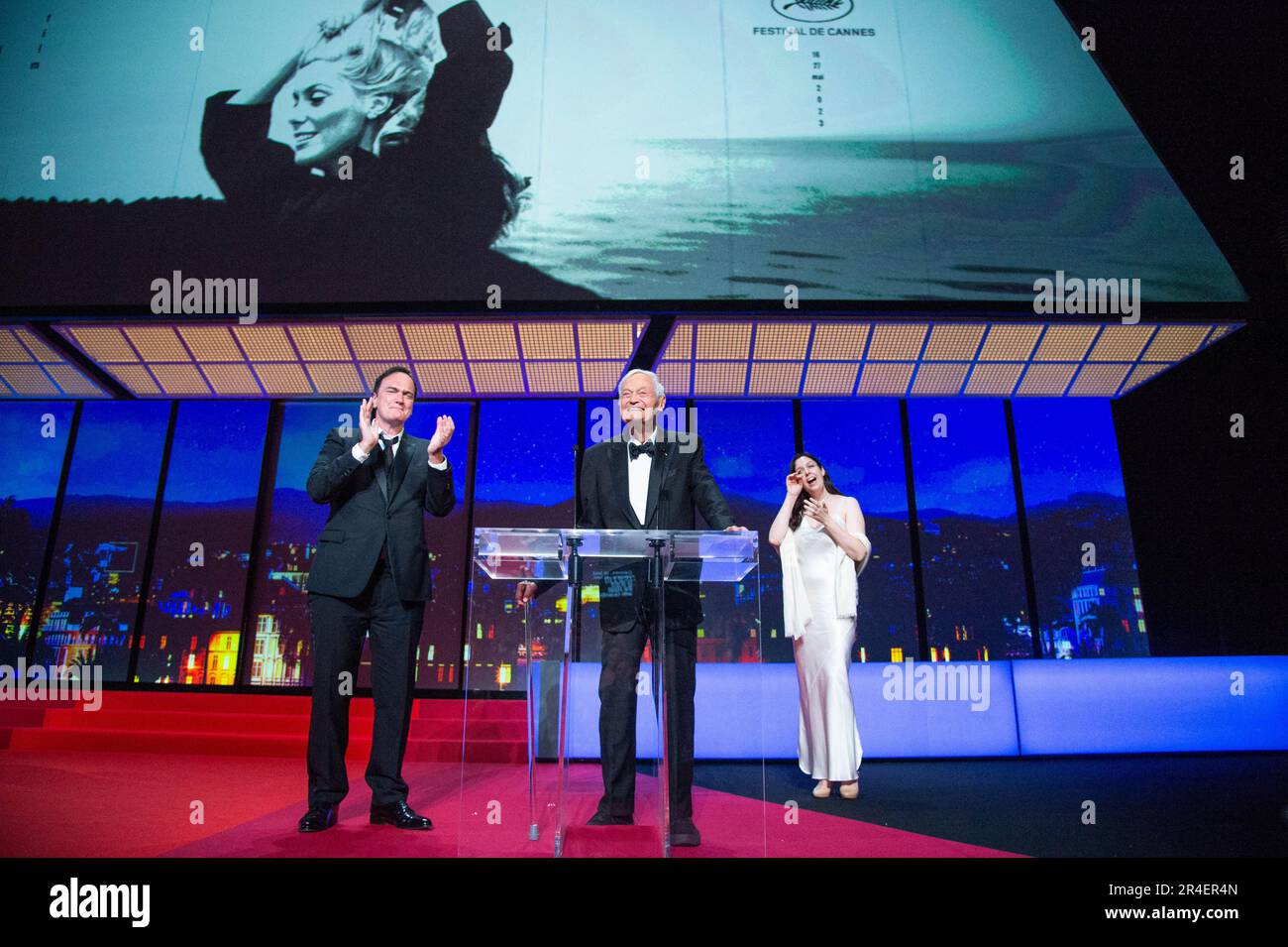 Cannes, France. 27th May, 2023. Roger Corman and Quentin Tarantino attending the Closing ...