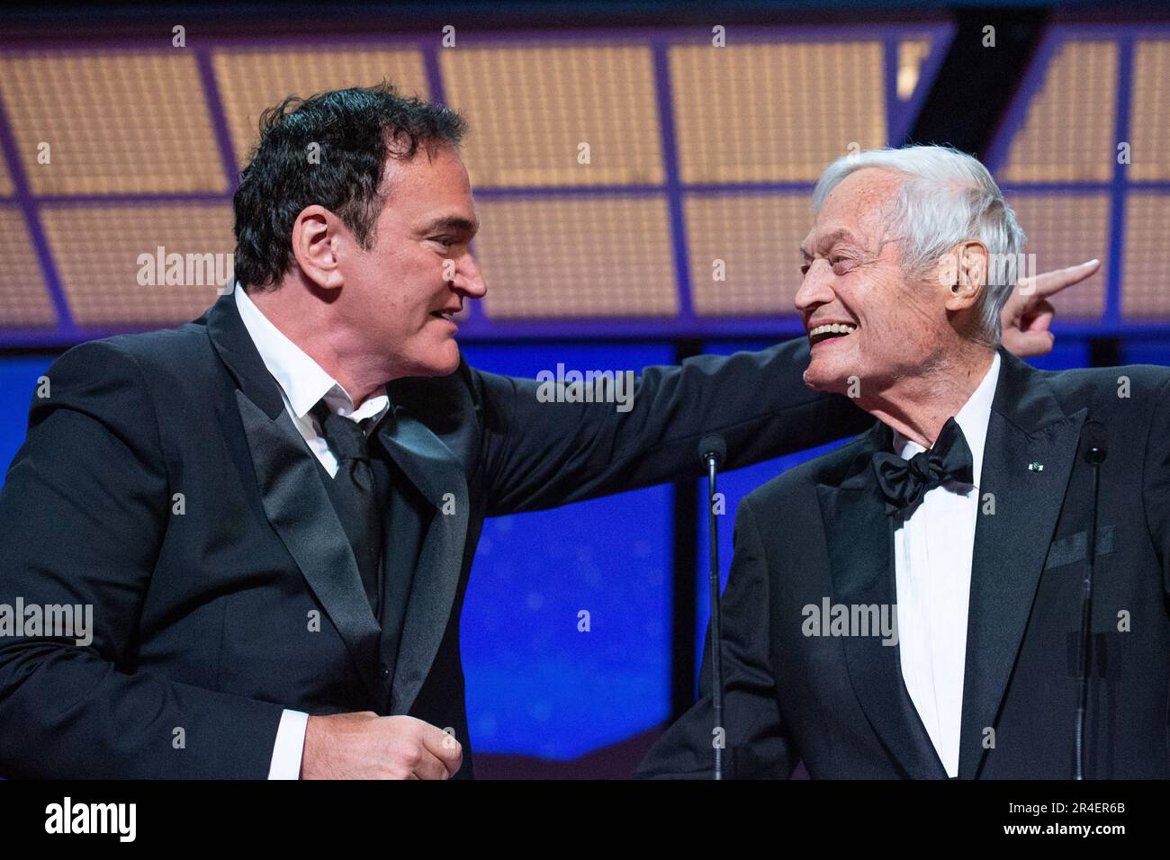 Cannes, France. 27th May, 2023. Quentin Tarantino and Roger Corman attending the Closing ...