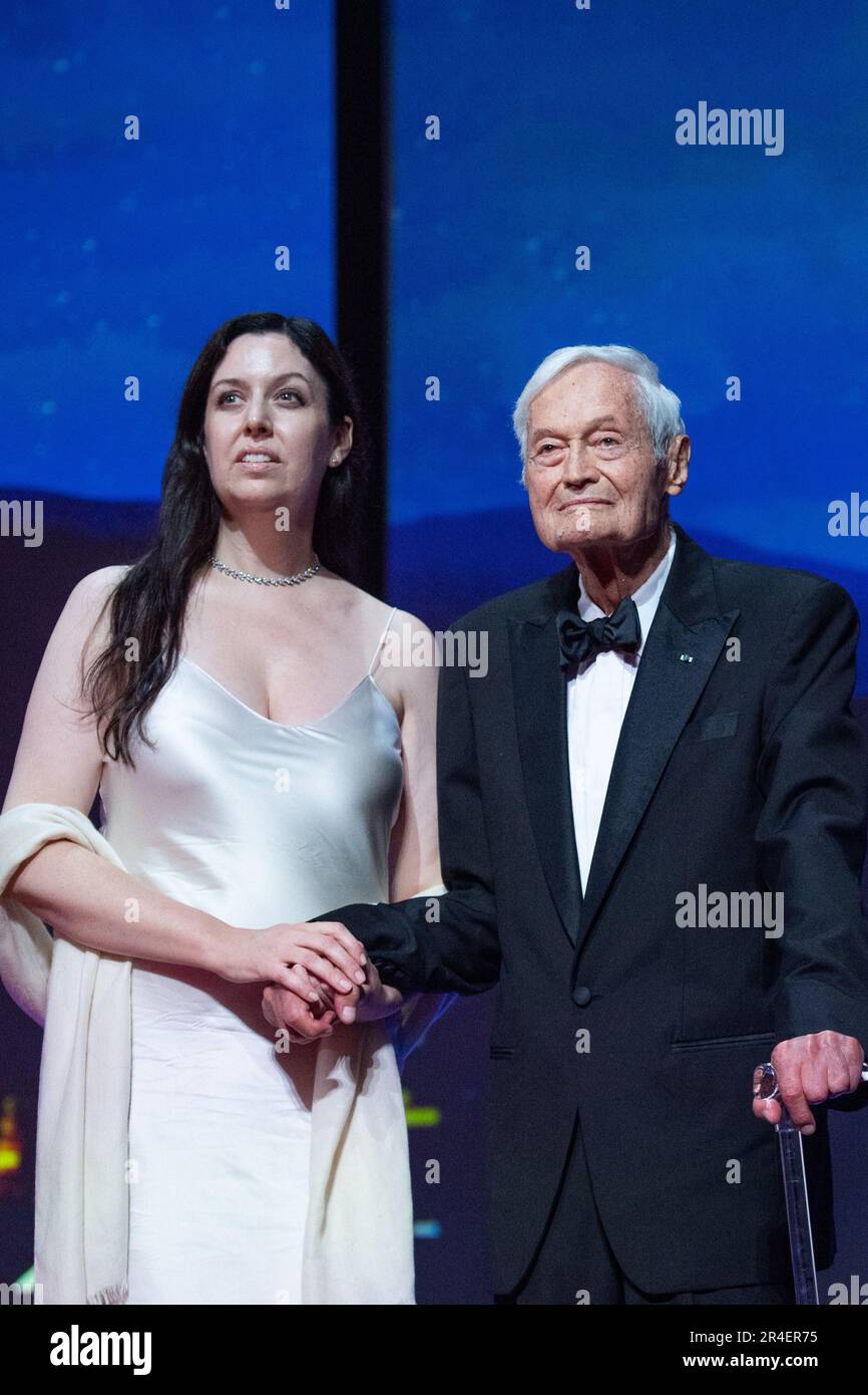 Cannes, France. 27th May, 2023. Roger Corman and Quentin Tarantino attending the Closing ...