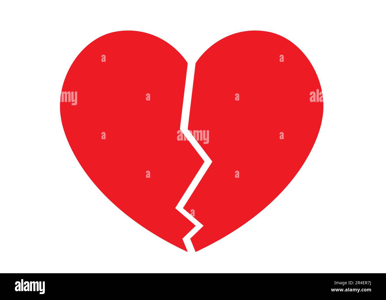 Isolated single red broken heart on the pure white background. High ...