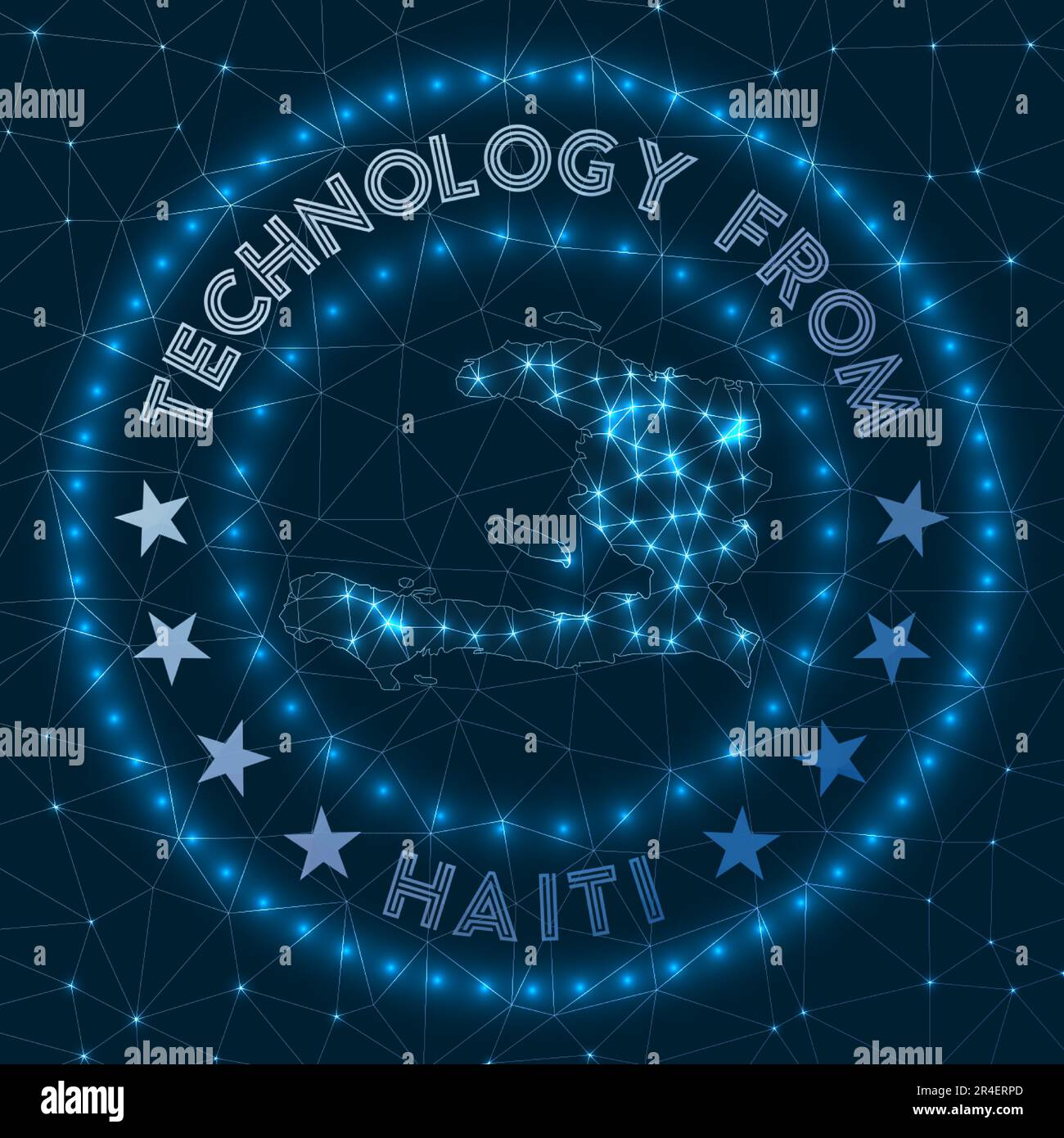 Technology From Haiti. Futuristic geometric badge of the country ...