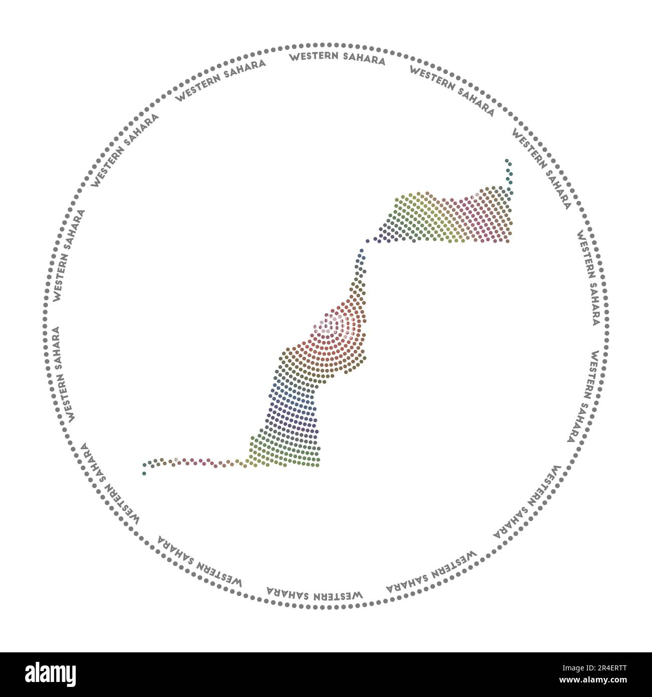 Western Sahara round logo. Digital style shape of Western Sahara in ...