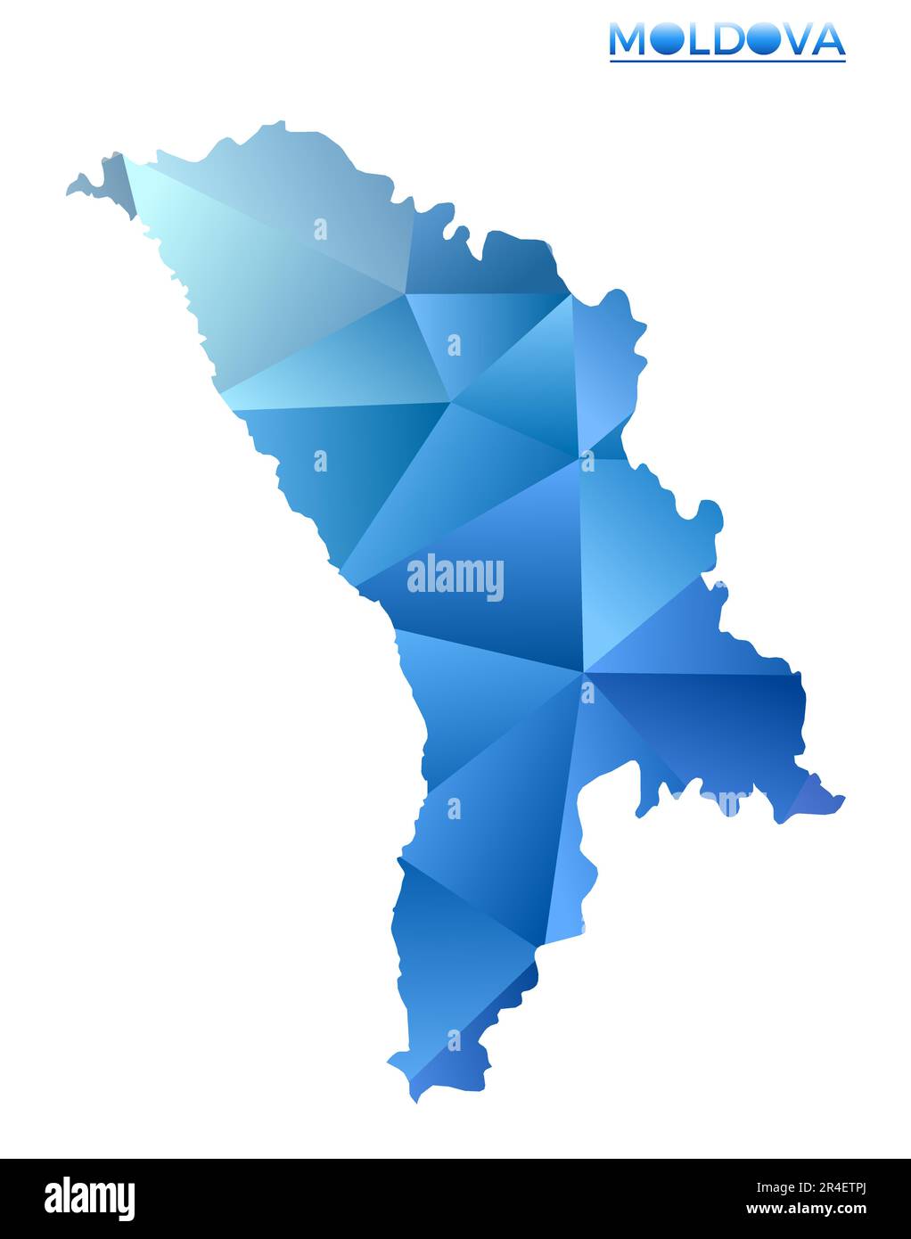 Vector polygonal Moldova map. Vibrant geometric country in low poly ...