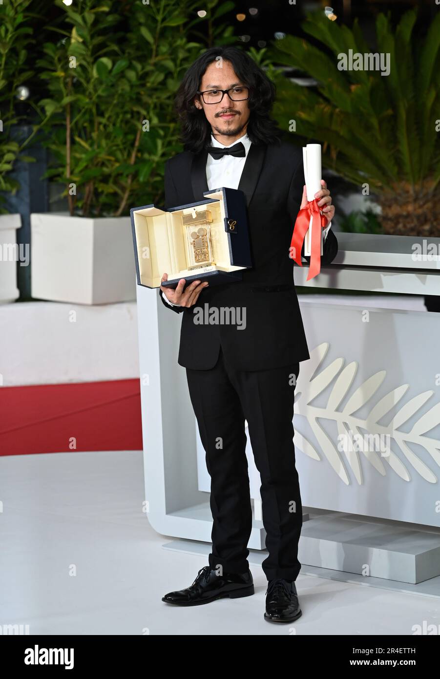 Cannes, France. 27th May, 2023. CANNES, FRANCE. May 27, 2023: Pham Thien An at the Palme d'Or ...