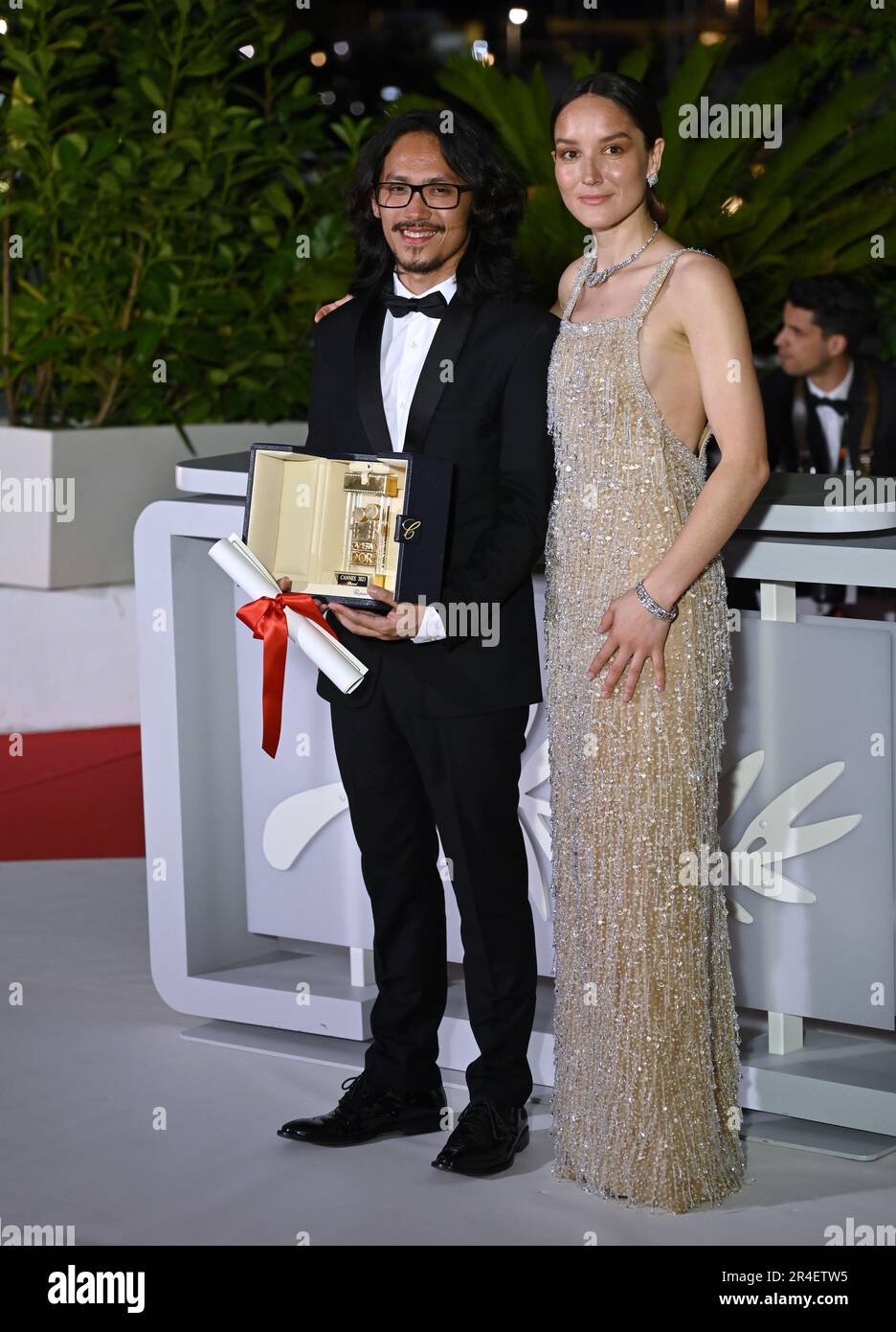 Cannes, France. 27th May, 2023. CANNES, FRANCE. May 27, 2023: Pham Thien An & Anais Demoustier ...