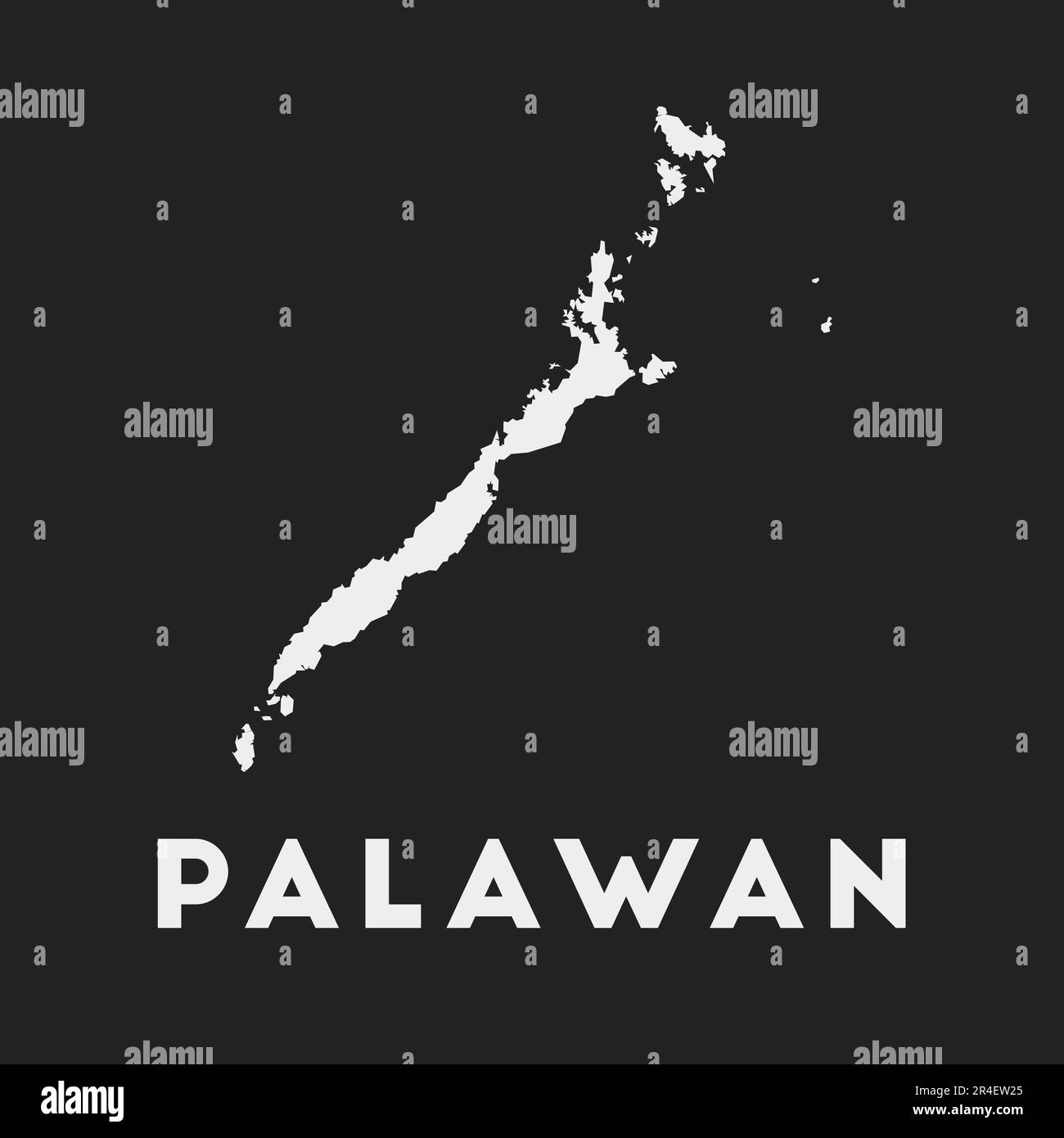 Palawan icon. Island map on dark background. Stylish Palawan map with ...