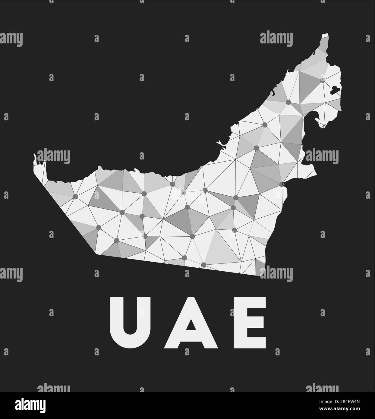 UAE communication network map of country. UAE trendy geometric design ...