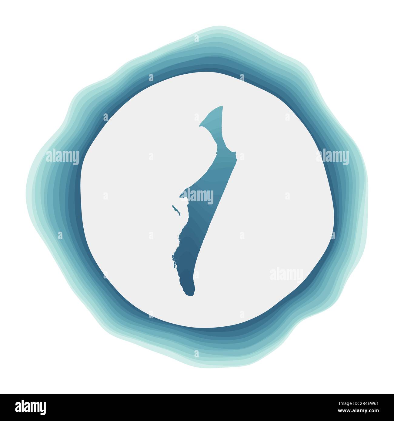 Fraser Island logo. Badge of the island. Layered circular sign around ...