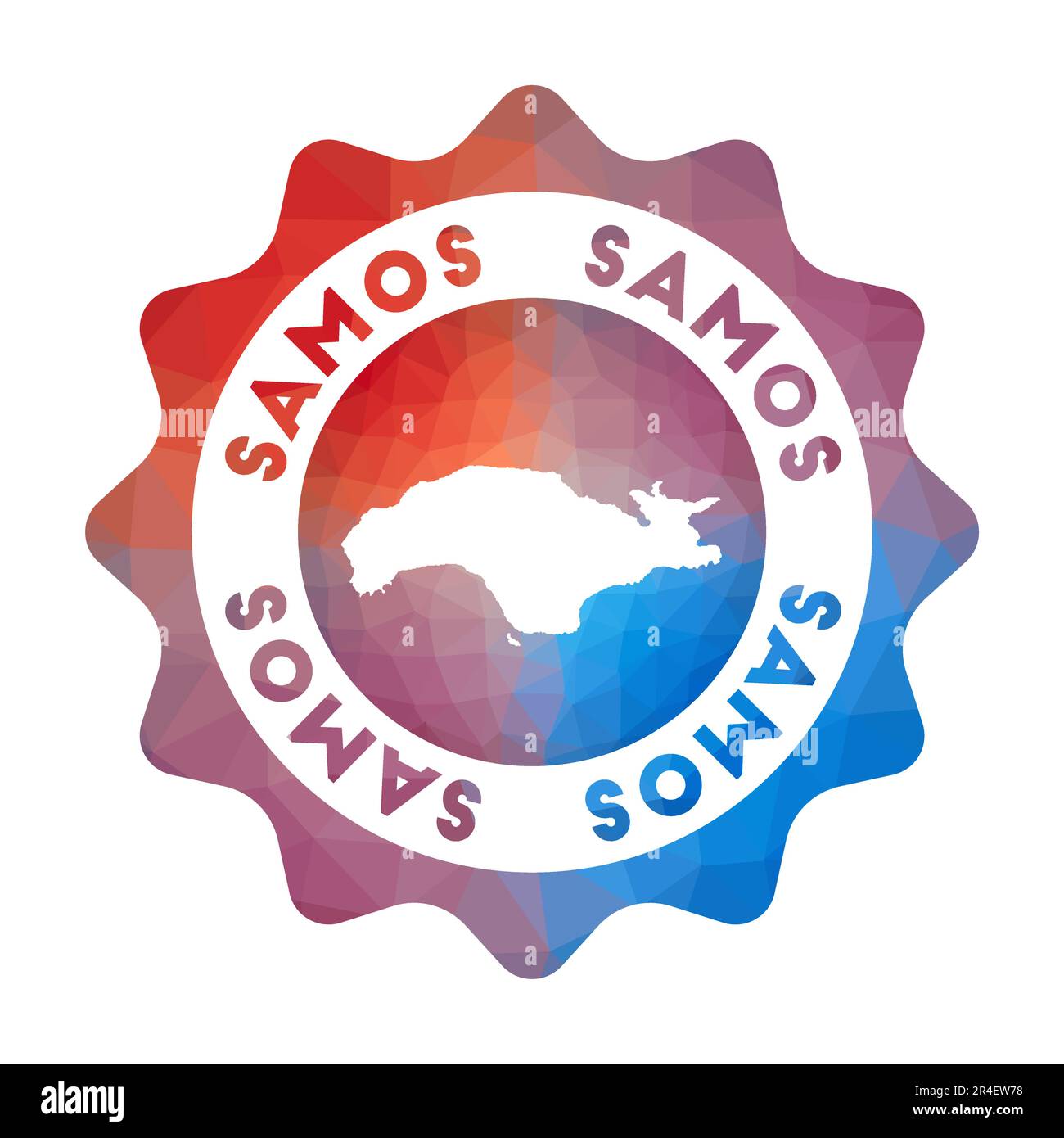 Samos low poly logo. Colorful gradient travel logo of the island in ...
